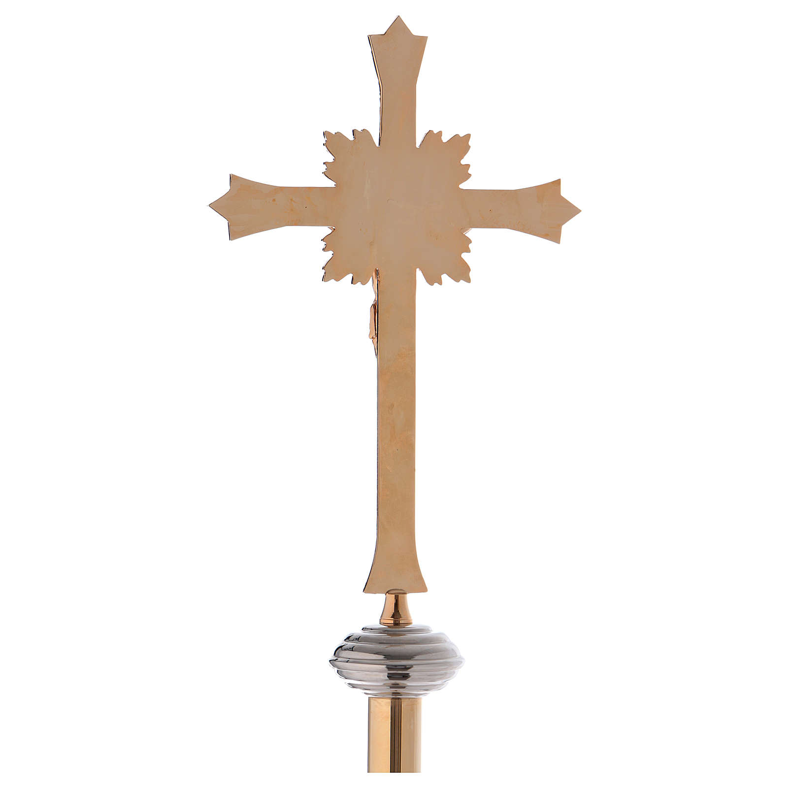 Processional cross with base in gold-plated brass | online sales on ...