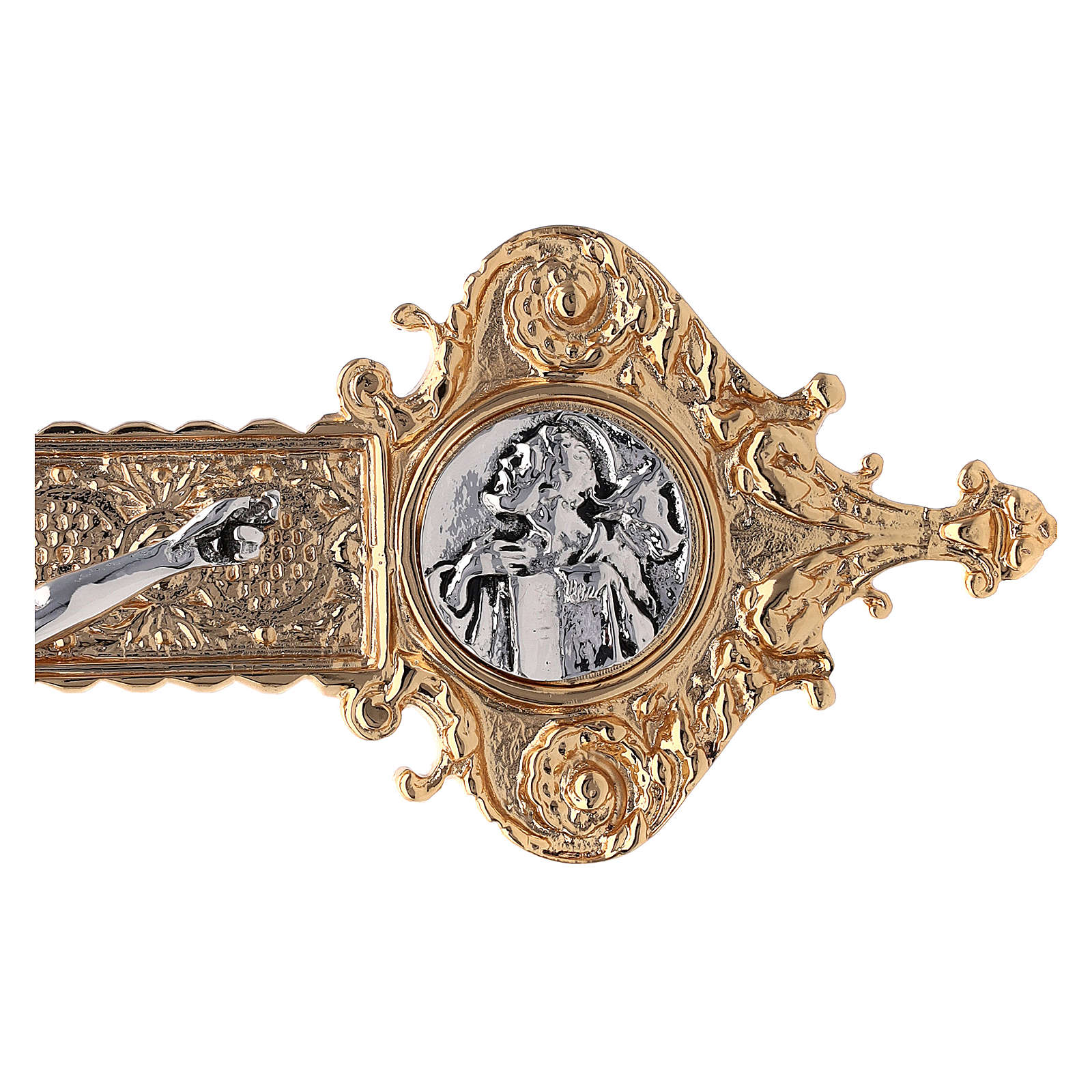 Processional cross with 4 Evangelists in two tone brass 62x40cm ...