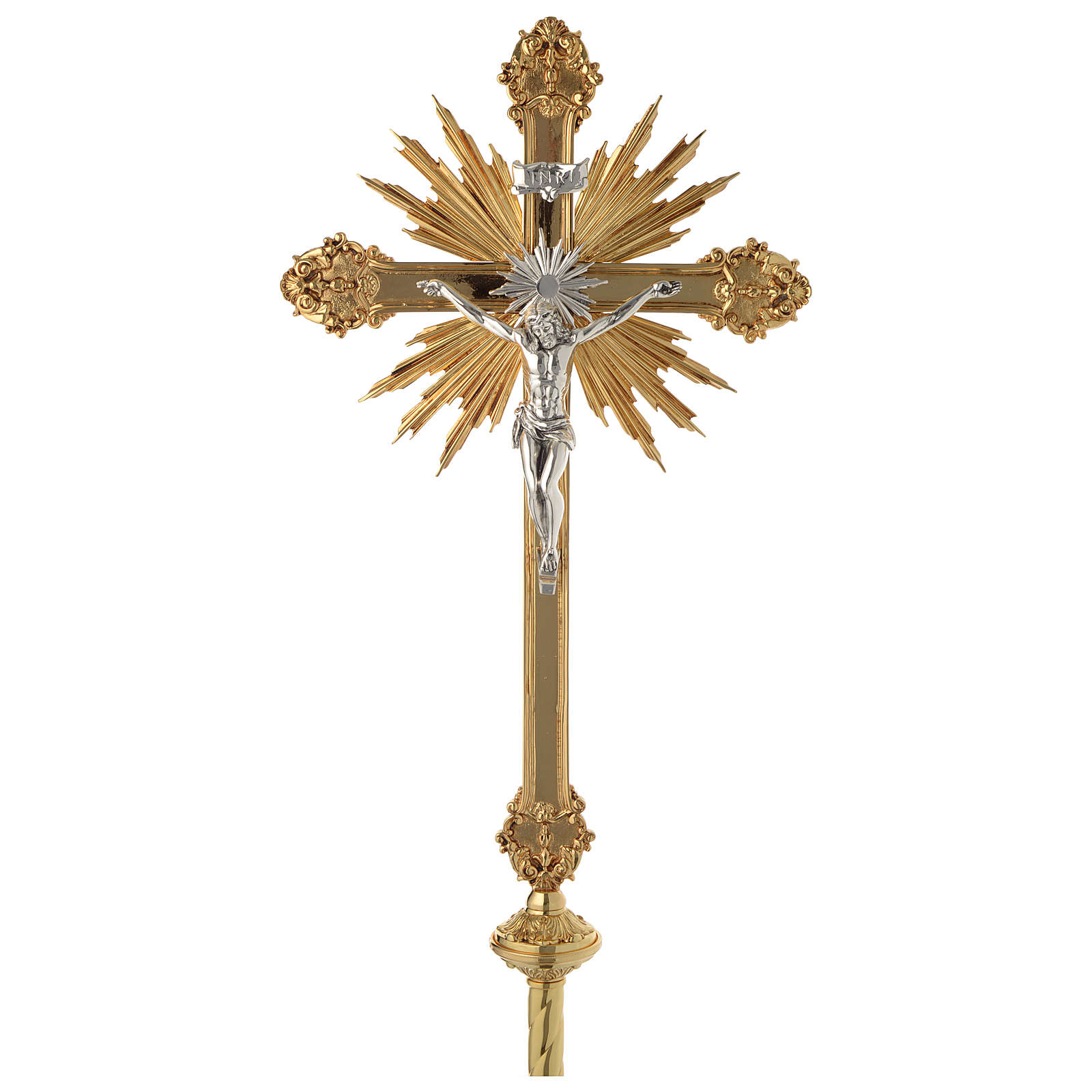 Processional cross, Baroque style in two tone brass 63x35cm | online ...