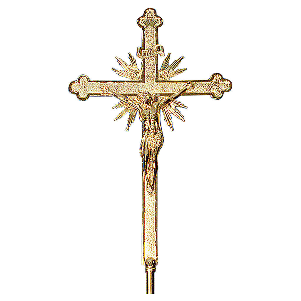 Processional cross in cast brass, baroque style 70x42cm | online sales ...