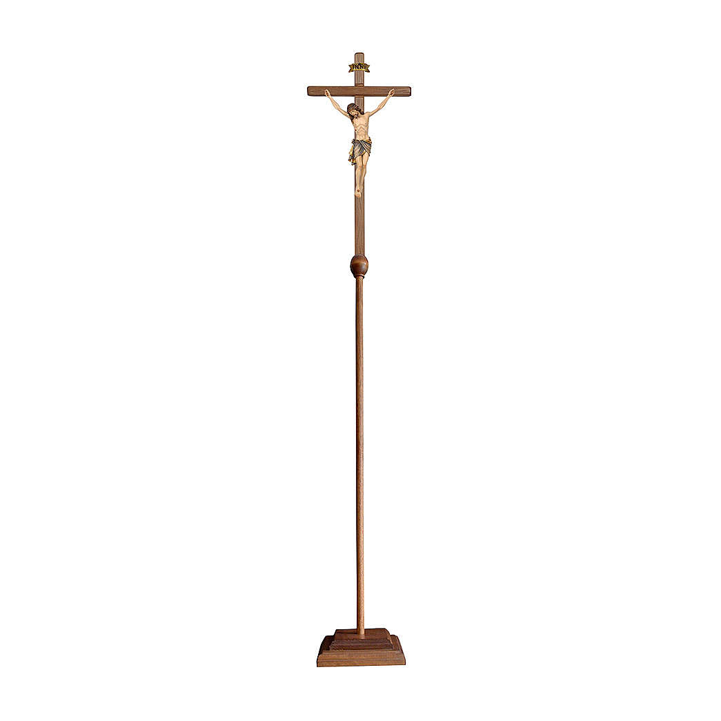 Processional cross with base, painted Siena-type Crucifix | online ...