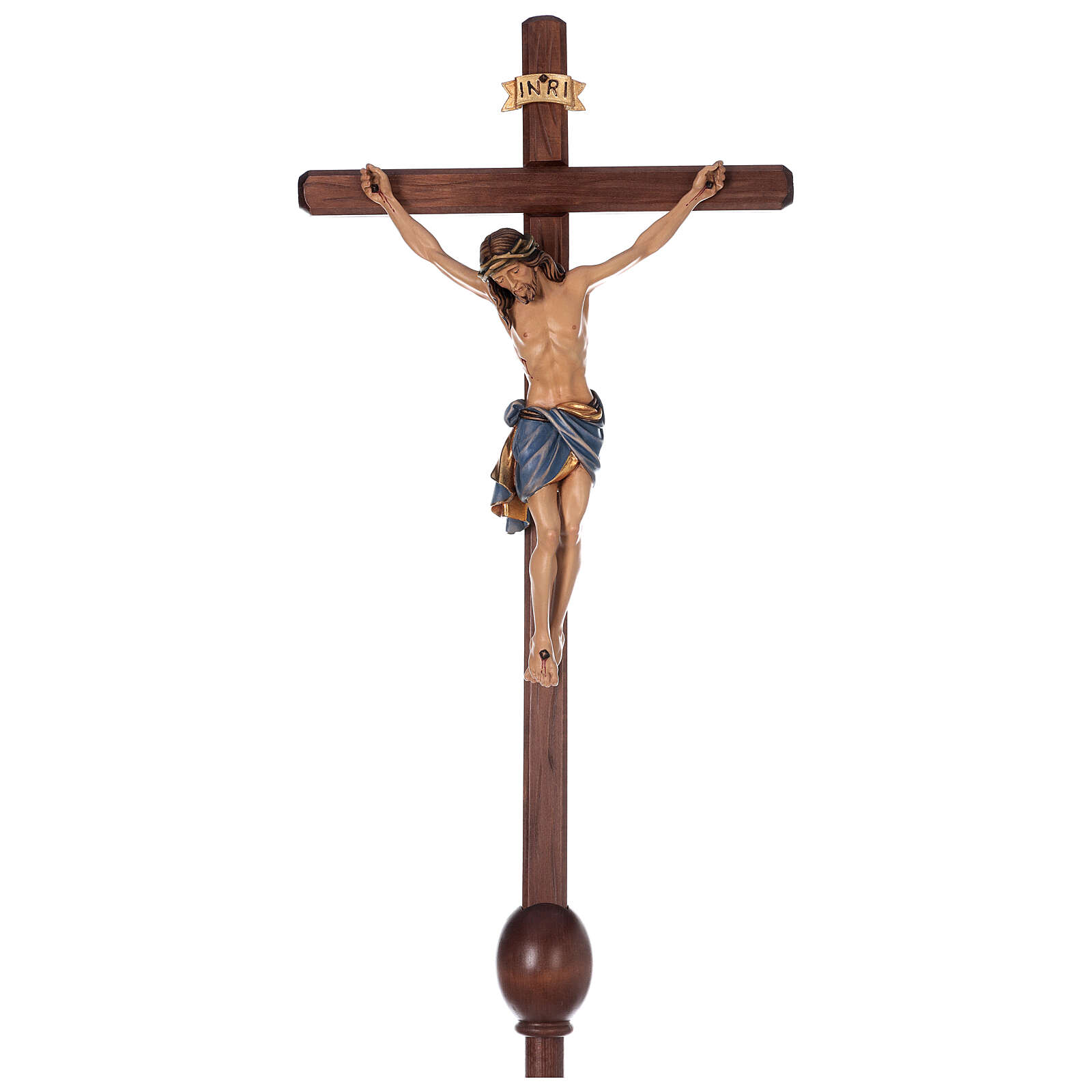 Processional cross with base, painted Siena-type Crucifix | online ...