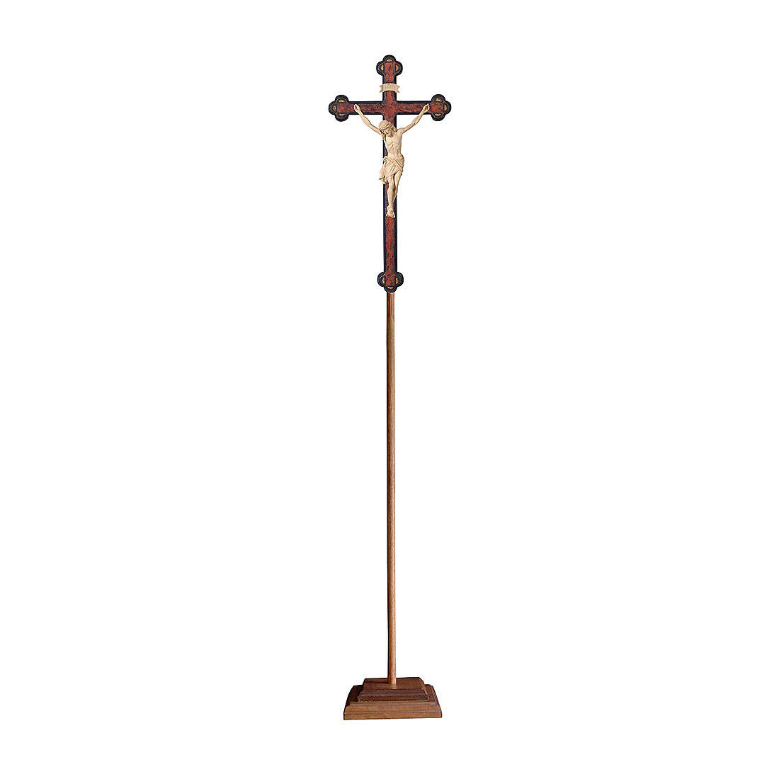 Croce Cristo Siena astile processionale legno naturale croce barocca ...