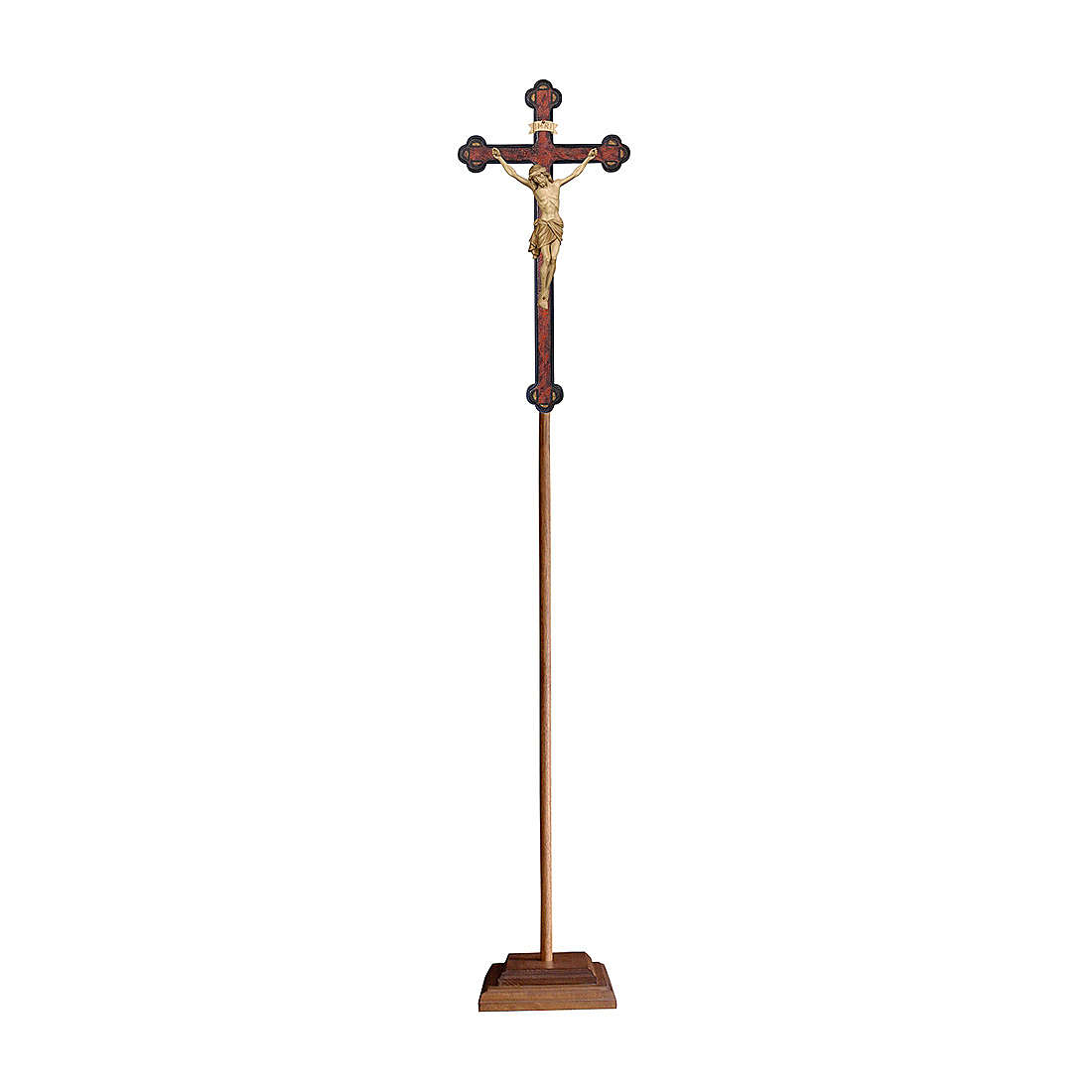 Processional cross with base in burnished wood, Siena-type | online ...