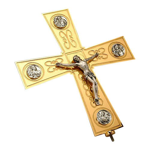 croix laiton doré avec hampe évangiles et dé | vente en ligne sur HOLYART
