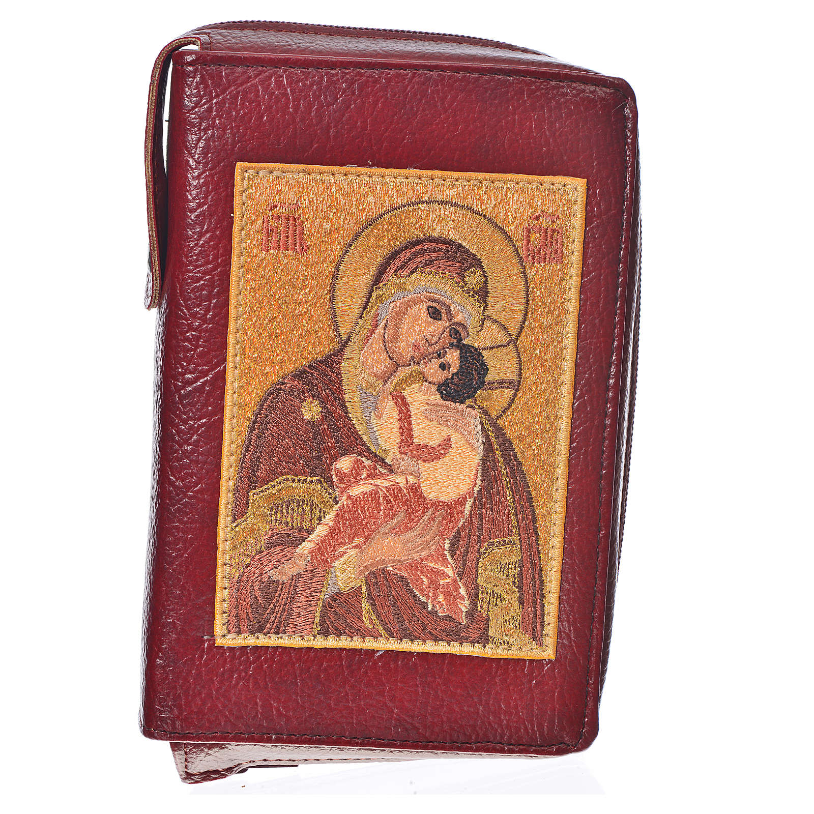 Catholic Bible Anglicized cover in burgundy bonded leather with image ...