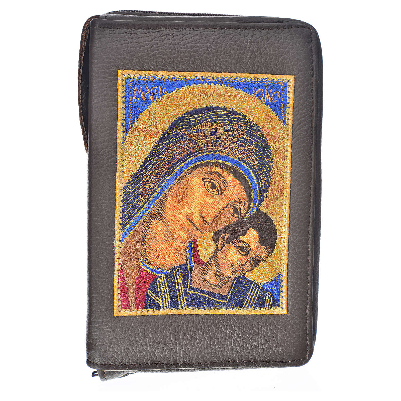 Catholic Bible cover genuine leather, image of Our Lady of Kiko ...