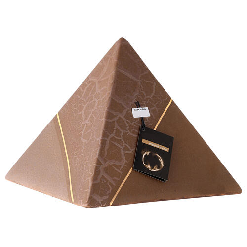 Pyramid-shaped cremation urn, brown earthenware | online sales on ...