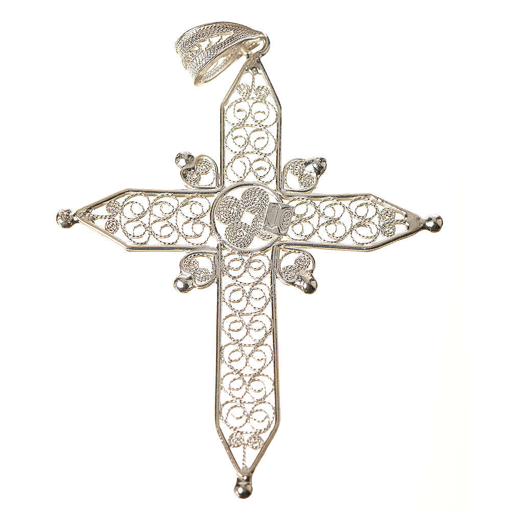 Pointed cross pendant in silver 800 filigree | online sales on HOLYART ...