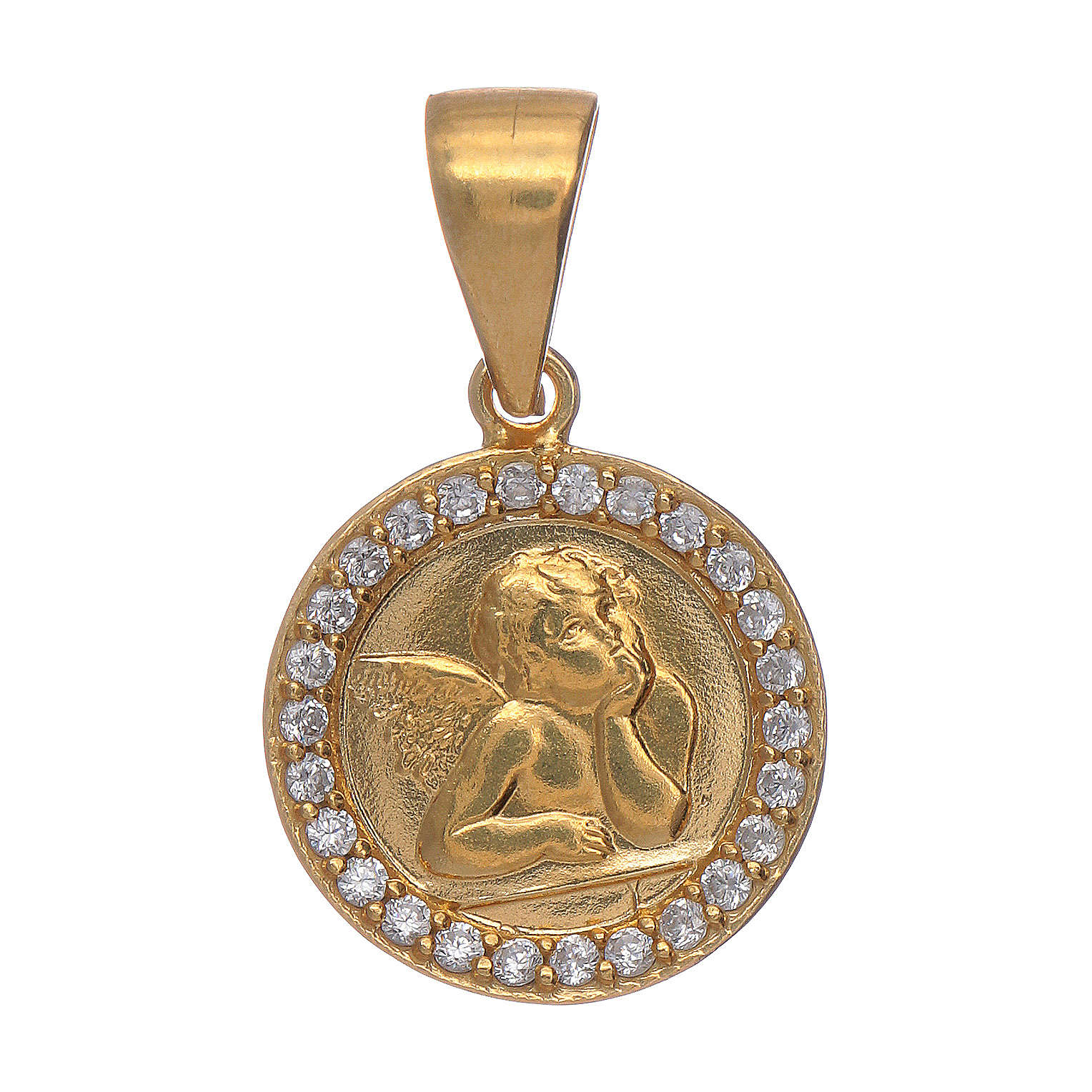 Angel medal with zircons | online sales on HOLYART.com