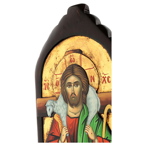Icône grecque peinte à la main Christ Bon Pasteur bas-relief 40x30 cm ...