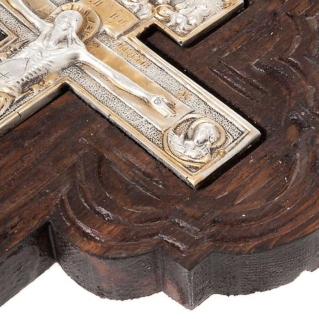 Croce icona greca legno argento arte sacra bizantina | vendita online ...