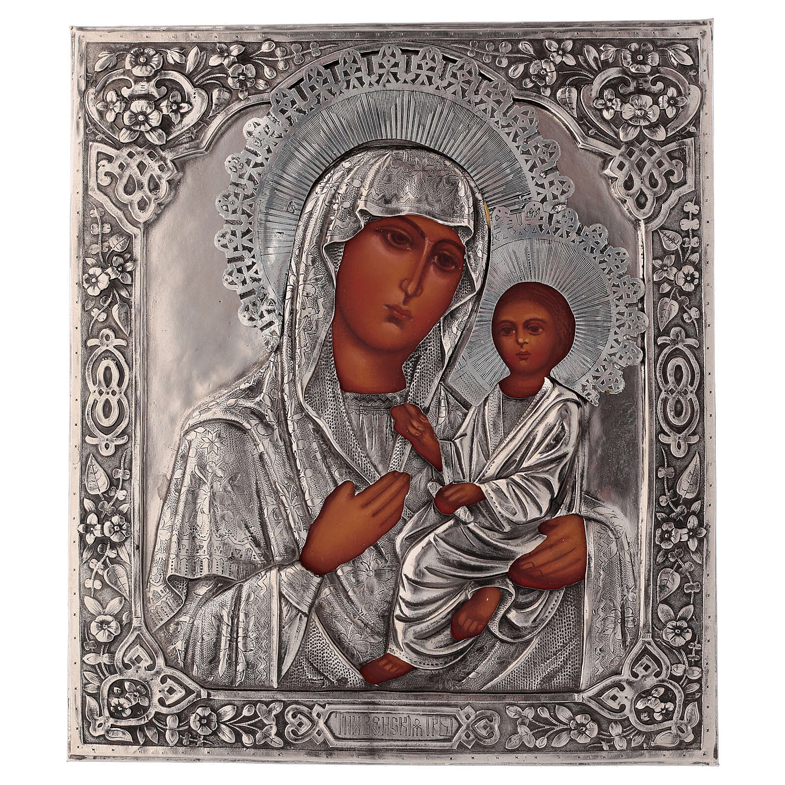 Madonna of Tikhvin icon, hand painted with riza 20x16 cm | online sales ...