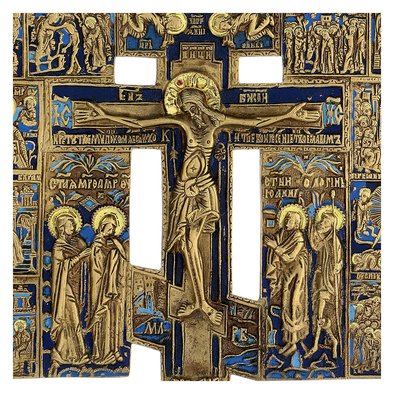 Russian Patriarchal cross blue enamel XIX century 40x20 cm | online ...