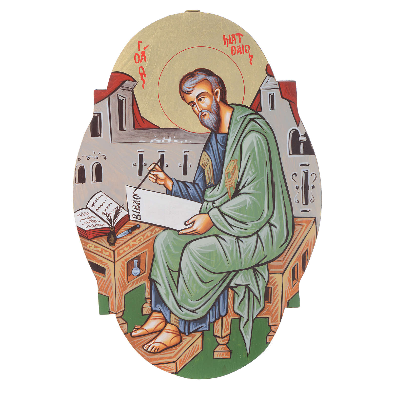 Saint Matthew icon, oval | online sales on HOLYART.co.uk