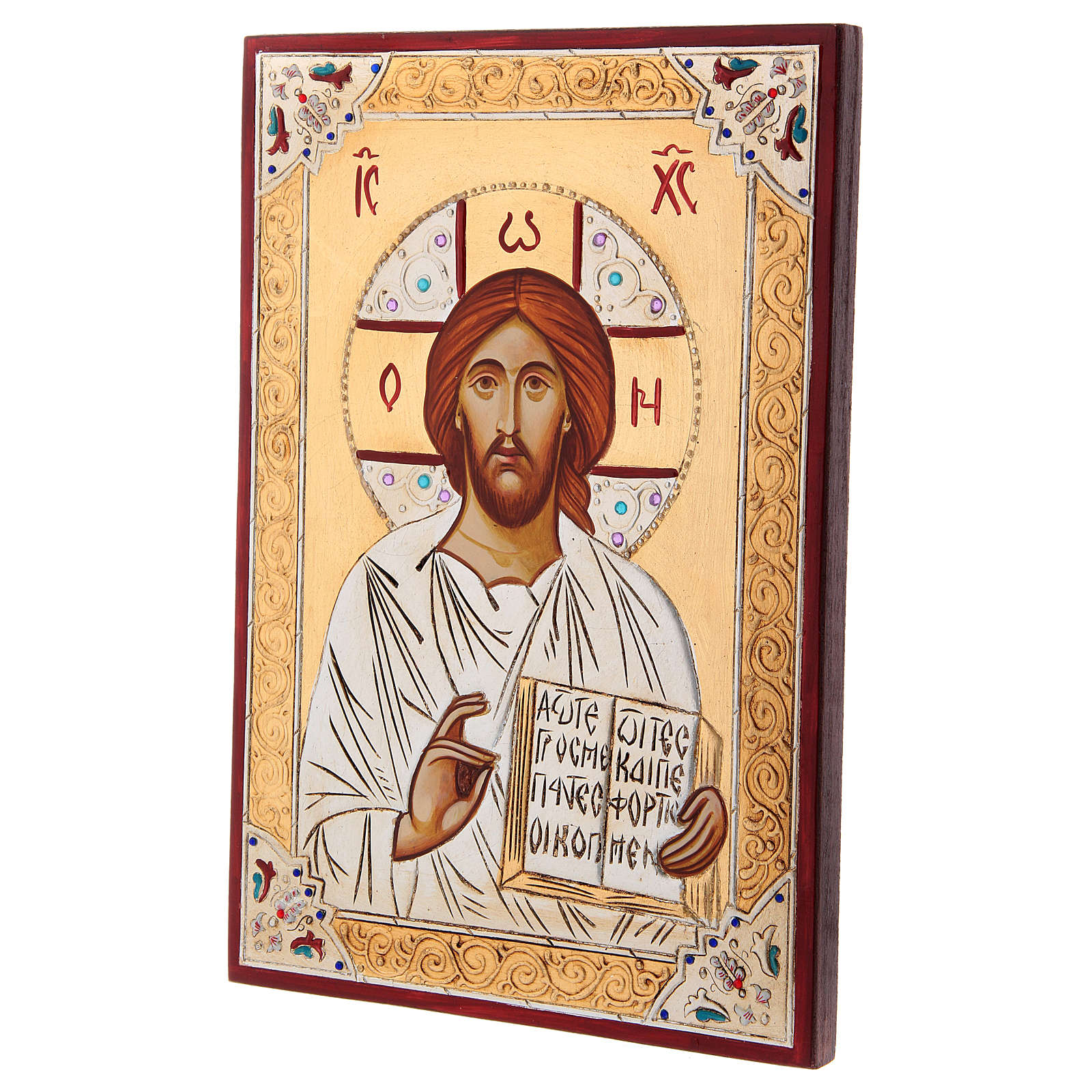 Pantocrator icon with decorations in relief | online sales on HOLYART.co.uk