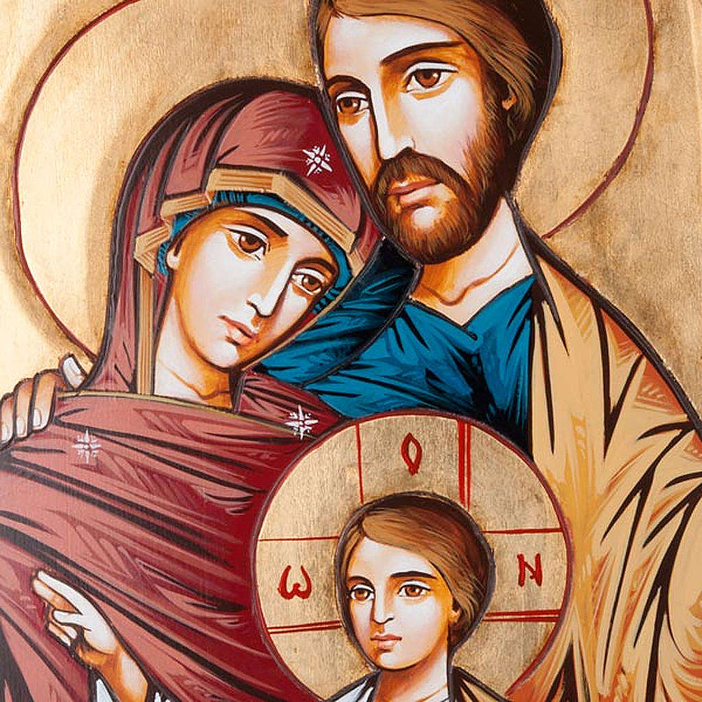Holy Family icon with gold background 45x120cm | online sales on ...