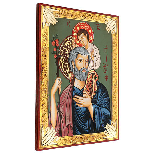 Painted Icon of Saint Joseph with Child Jesus Romania 30x40 | online ...