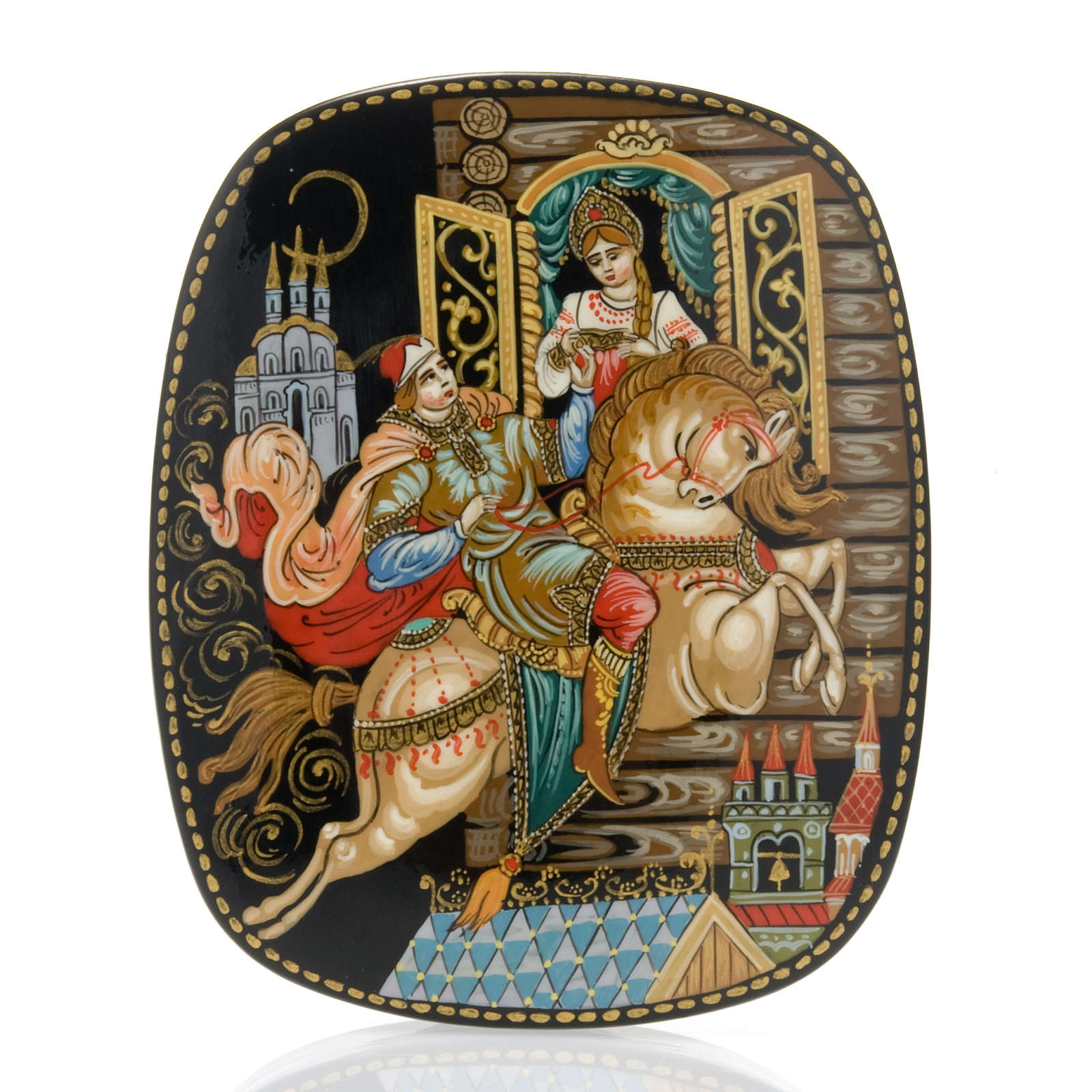 Pudełko z laki rosyjskie 'Garbaty koń' Palech | sprzedaż online na HOLYART