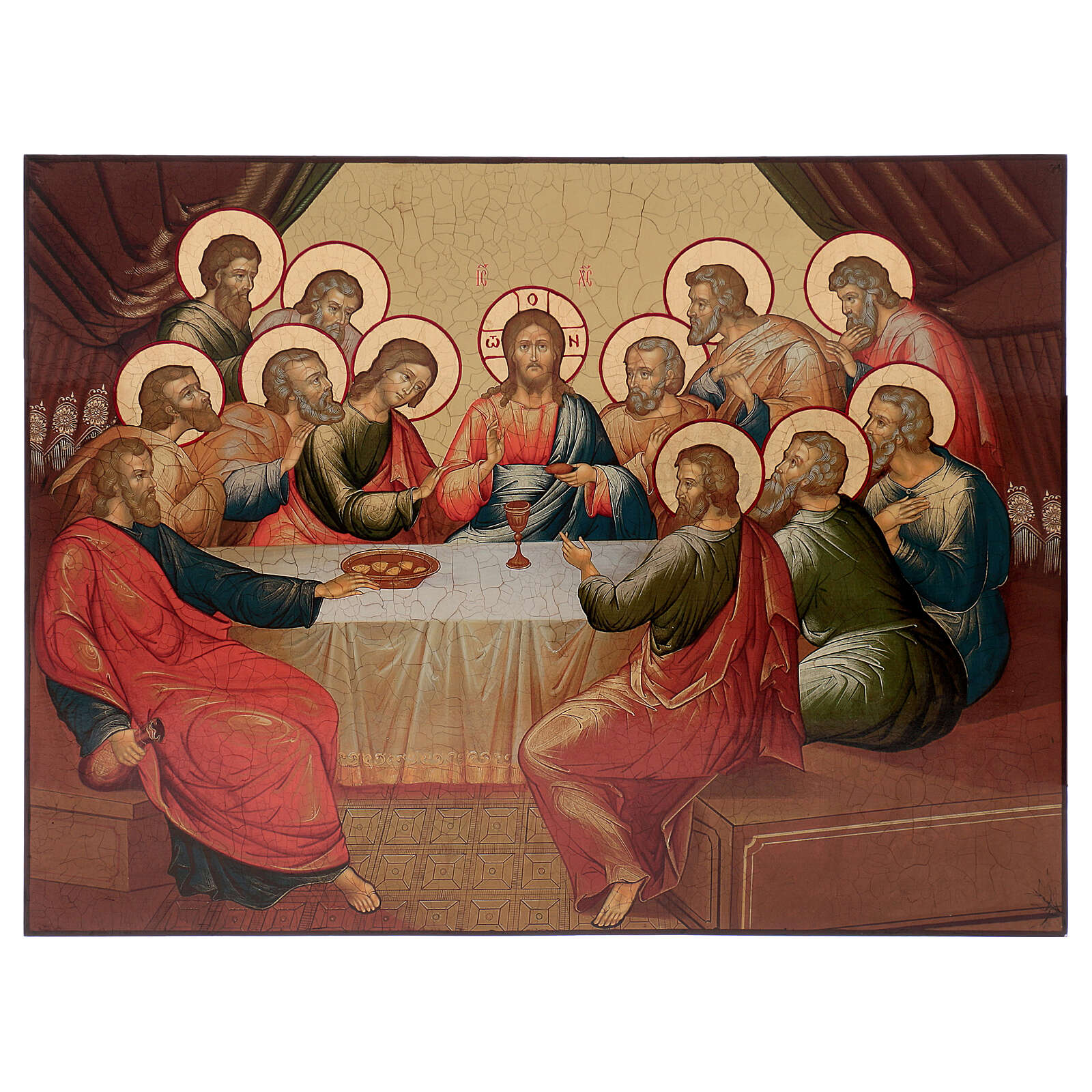 Serigraph Icon Last Supper antiqued 76x100 cm Russia | online sales on ...