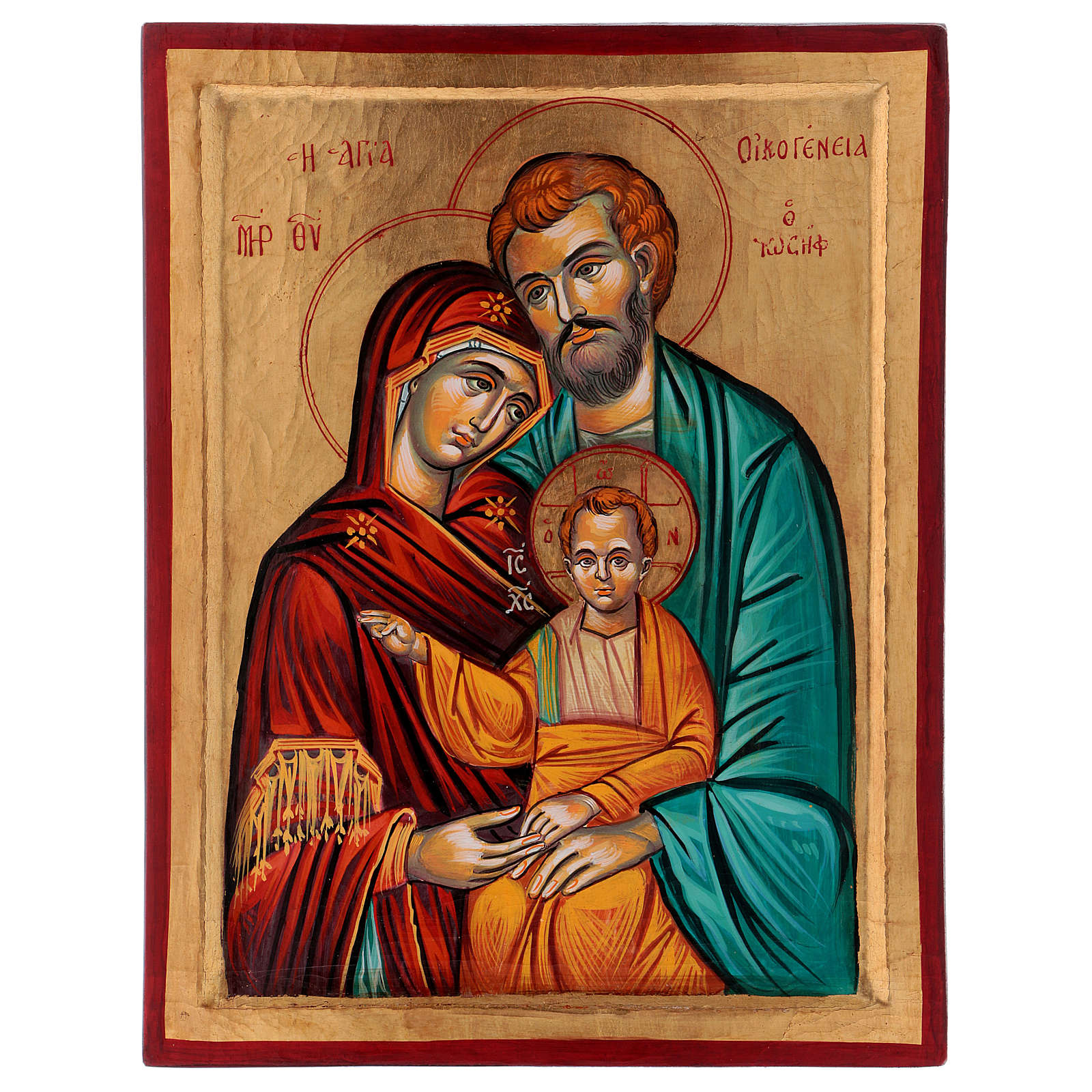 The Holy Family on golden backdrop | online sales on HOLYART.com