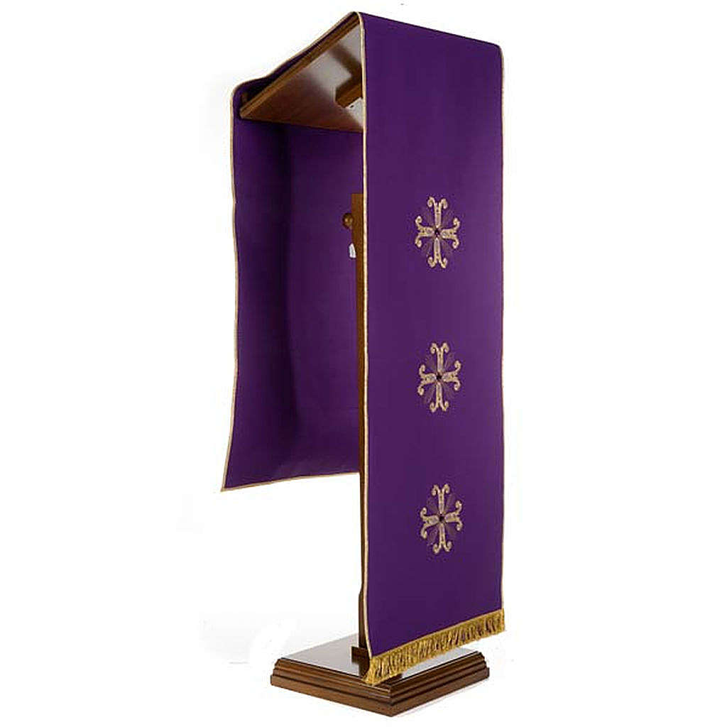 Lectern Cover, embroidered 3 golden crosses with glass beads | online ...