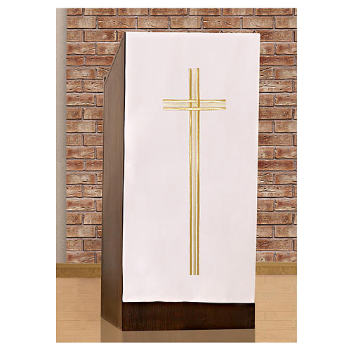 Pulpit cover with embroidered gold cross | online sales on HOLYART.com