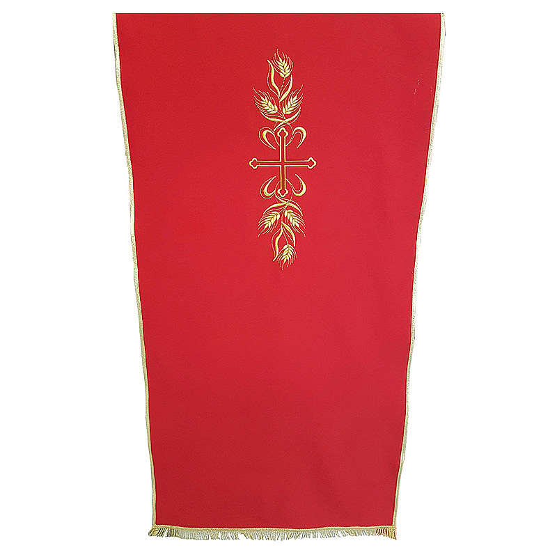 Lectern cover in Vatican fabric, polyester with cross and ears of wheat ...