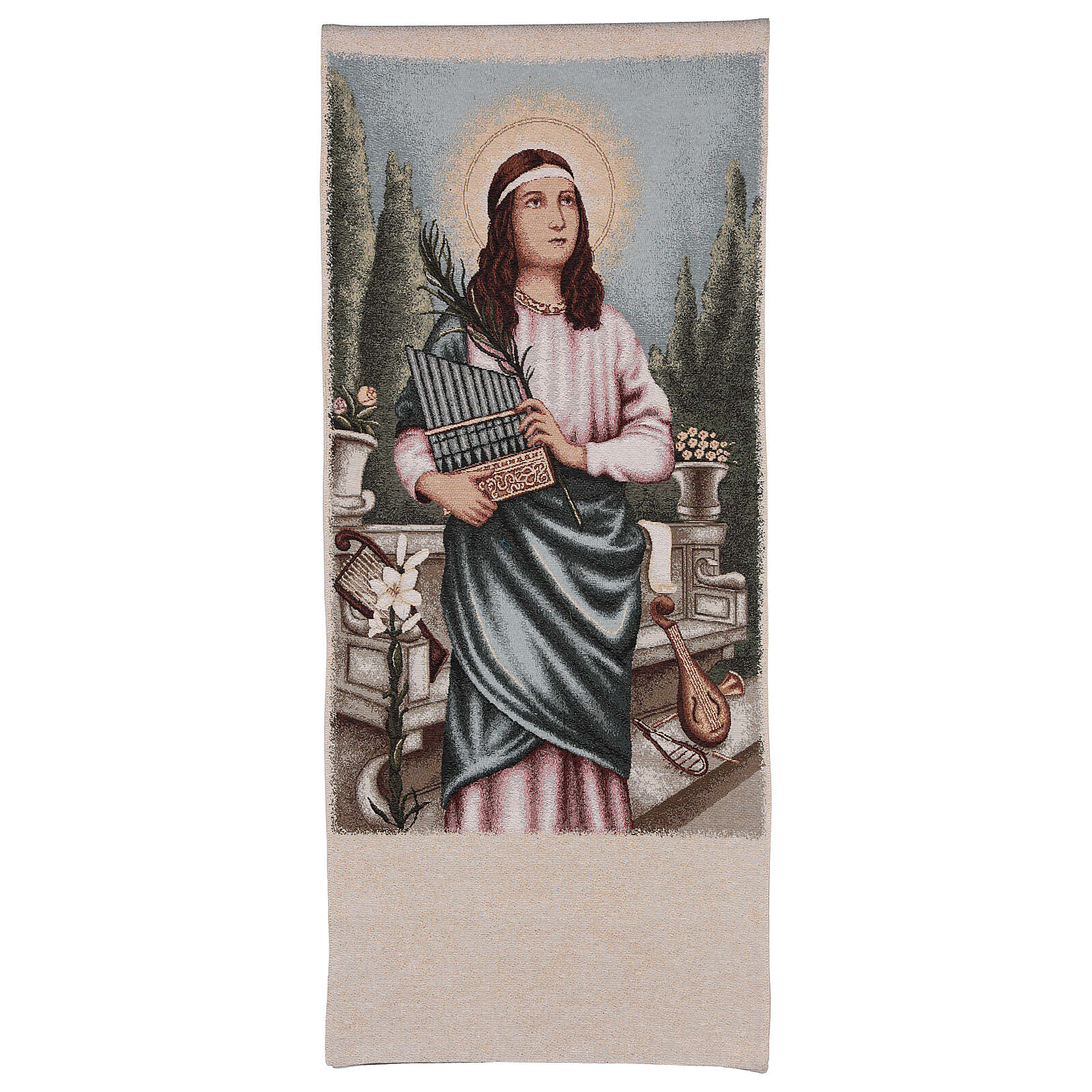 Ivory pulpit cover of St Cecilia with music instruments | online sales ...