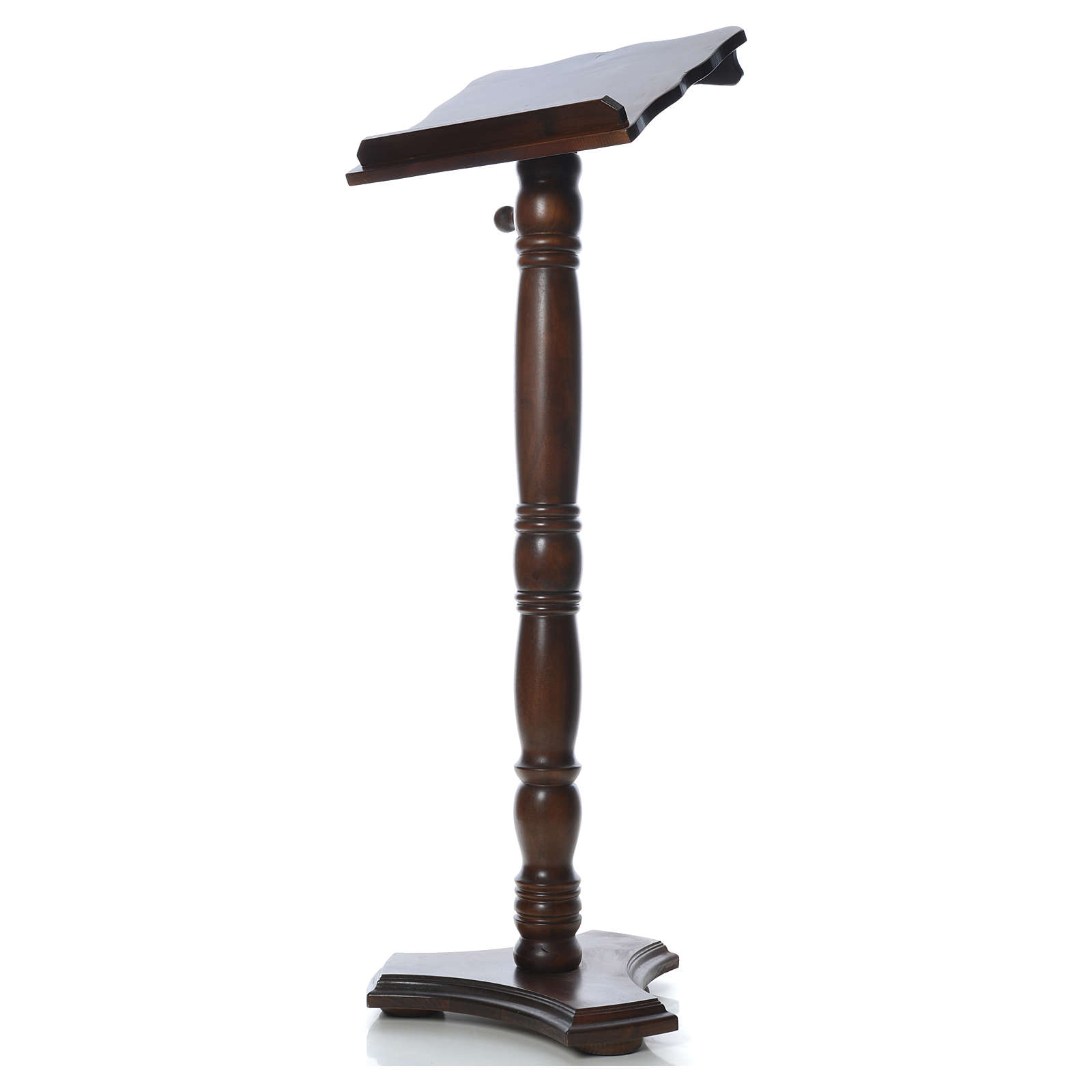 Lectern, column in turned solid wood, adjustable height 130cm | online ...