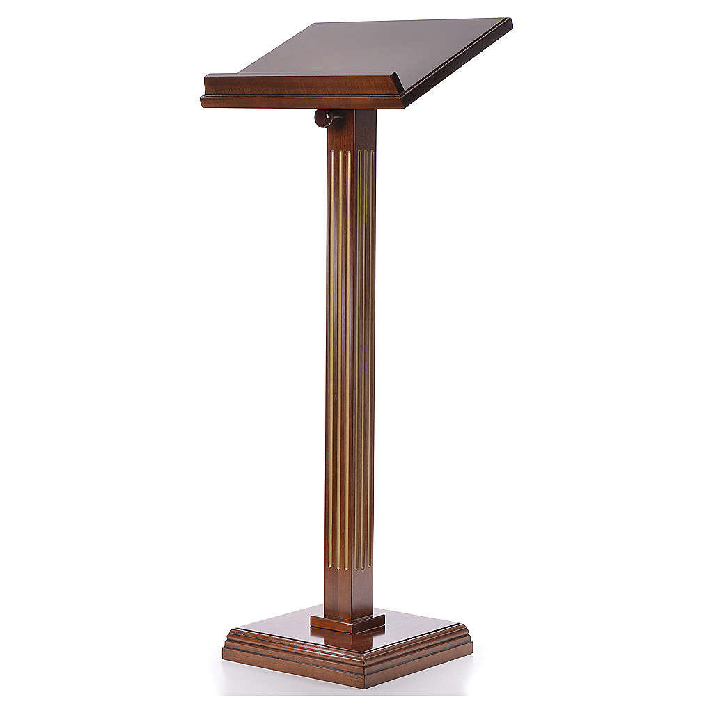 Lectern in walnut wood with fluted pedestal | online sales on HOLYART.co.uk
