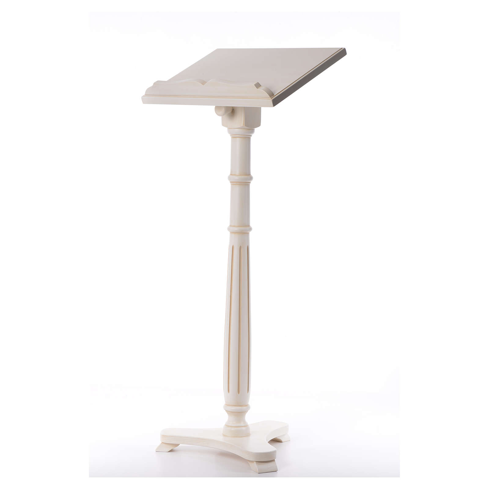 Lectern in walnut wood with round pedestal, ivory colour | online sales ...