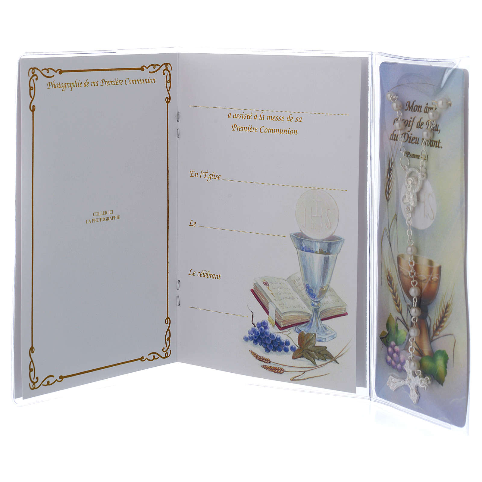 STOCK Book Holy Communion in FRENCH with white rosary | online sales on ...