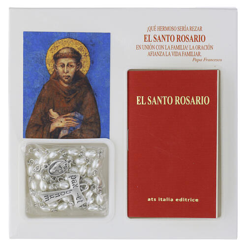 Livret avec chapelet en verre « Le Saint Rosaire » Saint François ...