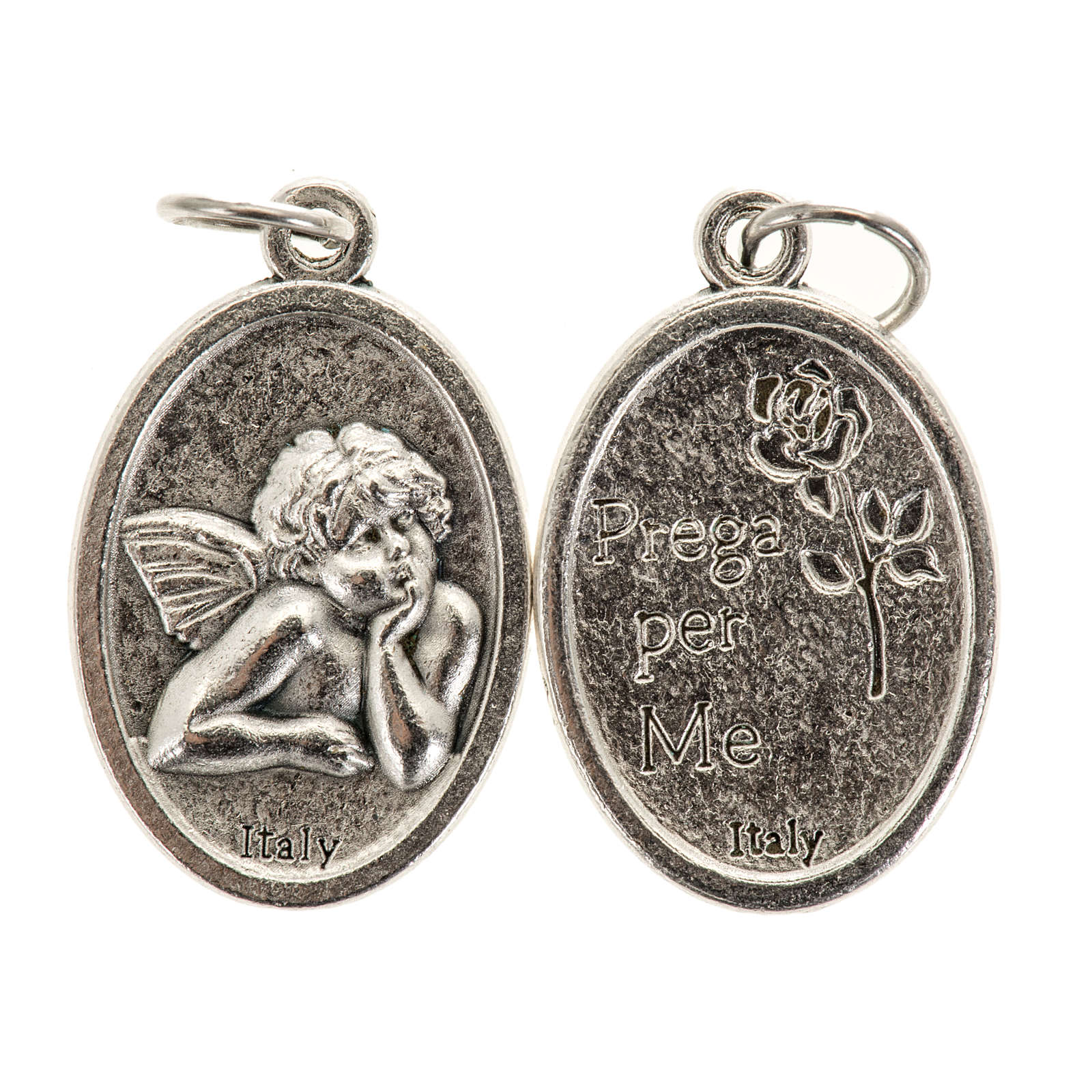 Angel Medal, oval in silver metal H20mm | online sales on HOLYART.com