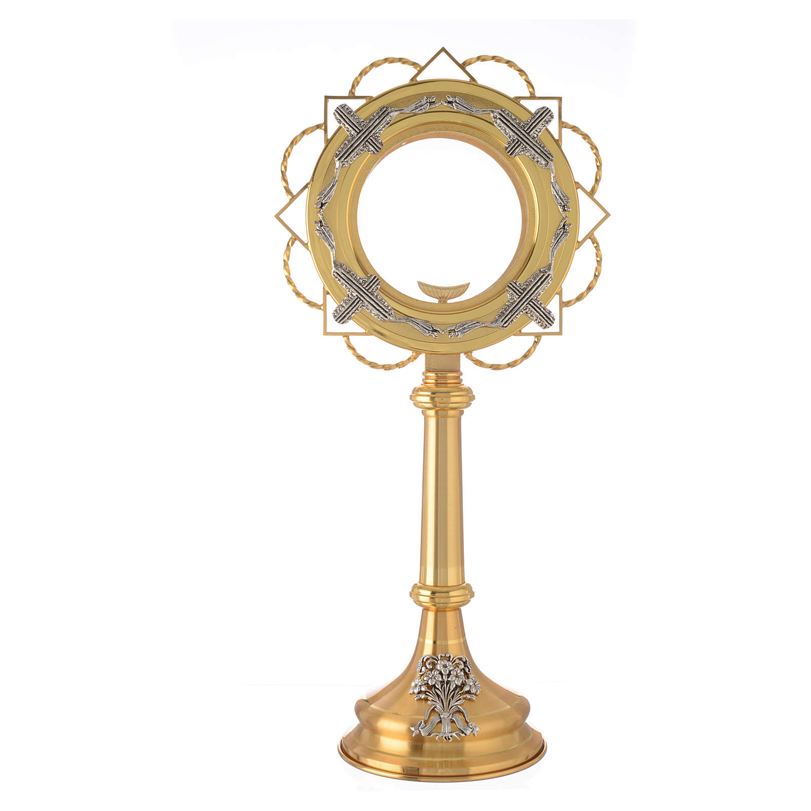 Monstrance ostensorium silvery crosses | online sales on HOLYART.com