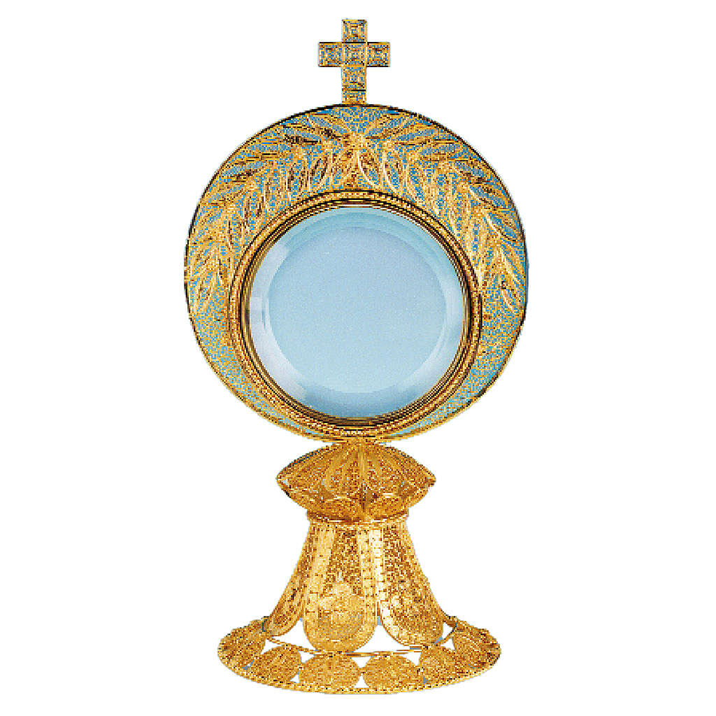 Ostensorio arg. 800 lunetta con estraibile diam. 8,5 cm - h23cm ...