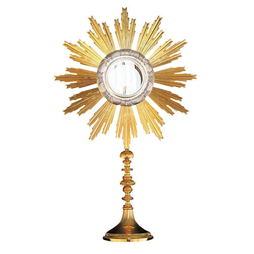 Monstrance in brass with chiselled decoration | online sales on HOLYART.com