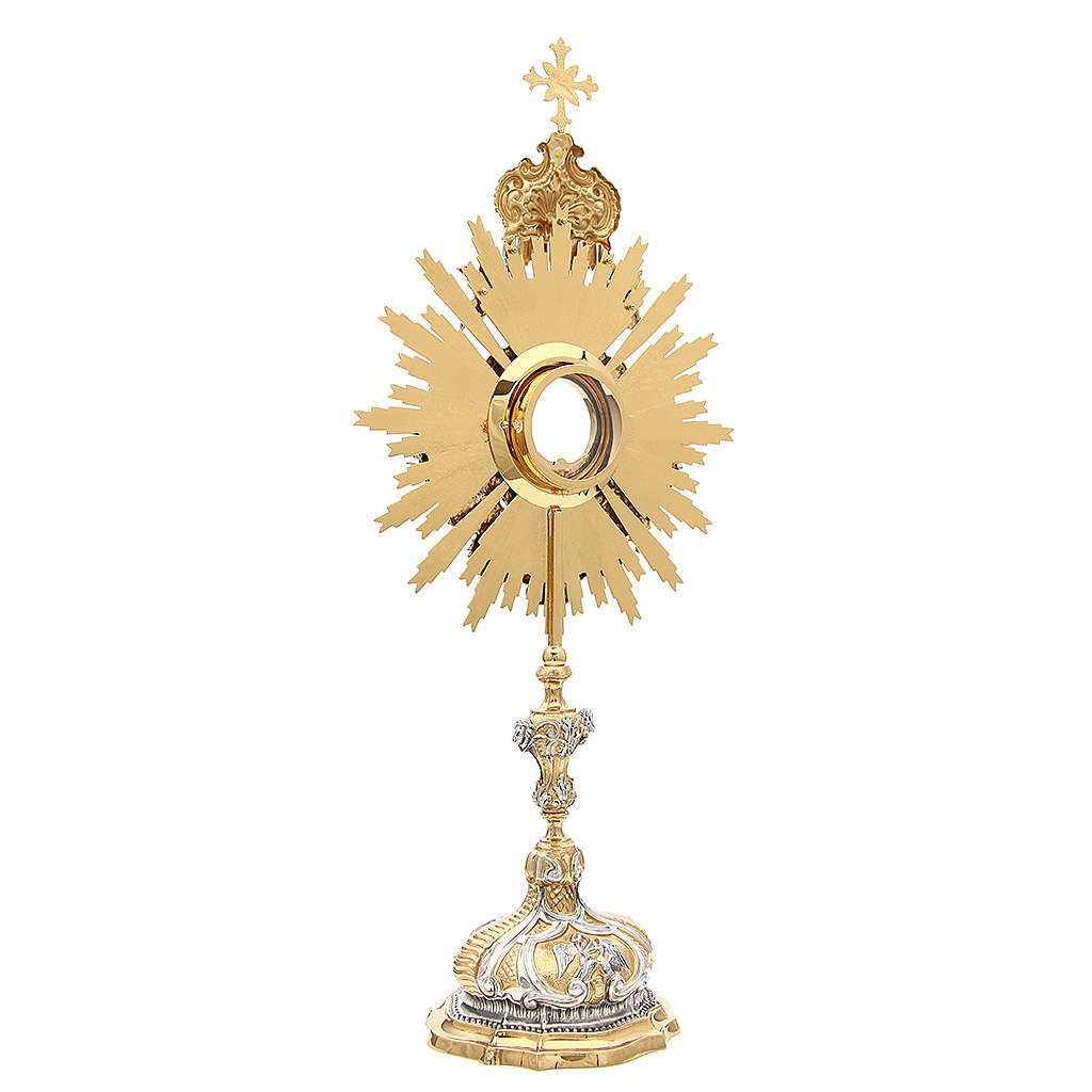 Monstrancja mosiężna płytka dwukolorowa 72 cm | sprzedaż online na HOLYART