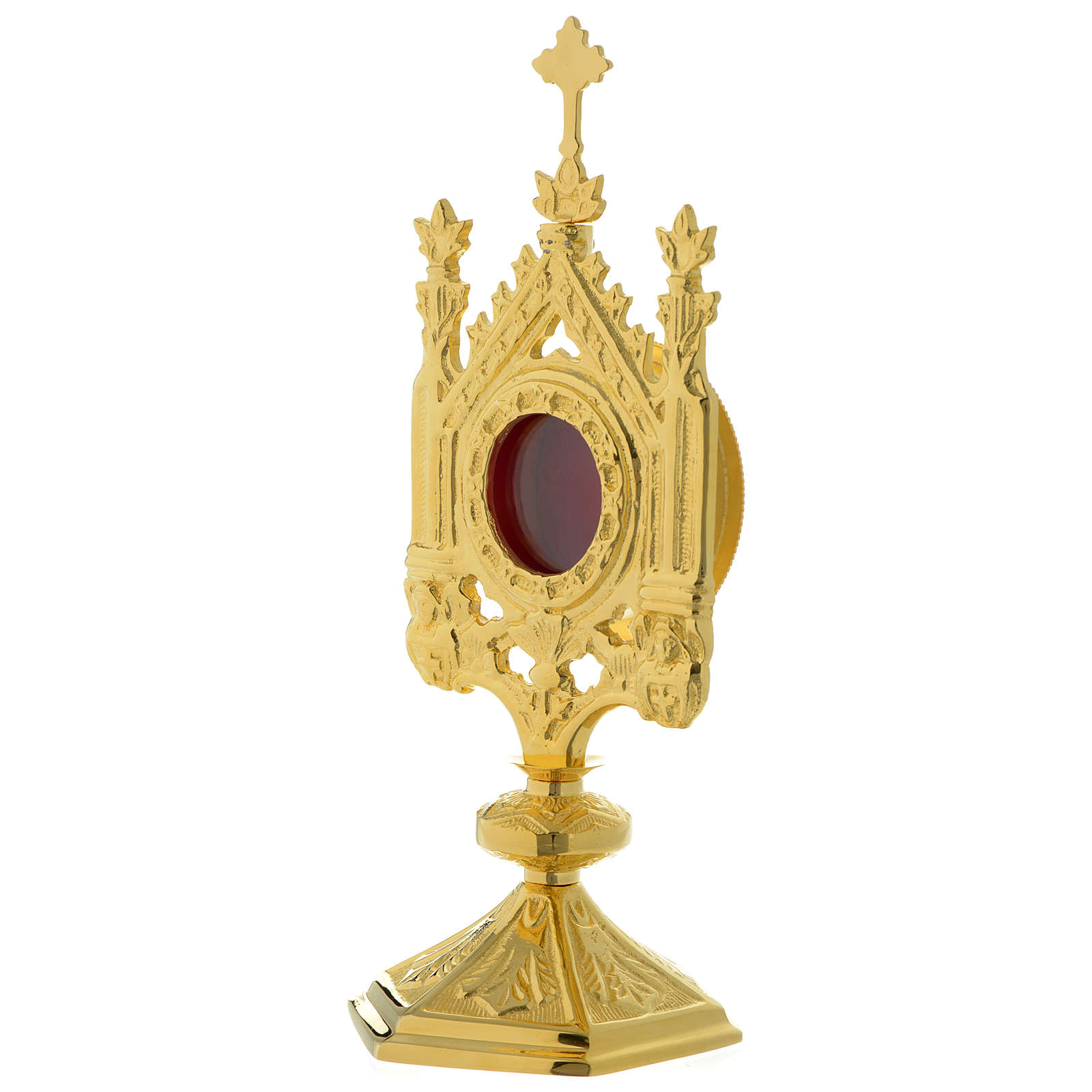 Reliquary in golden brass 31 cm | online sales on HOLYART.co.uk