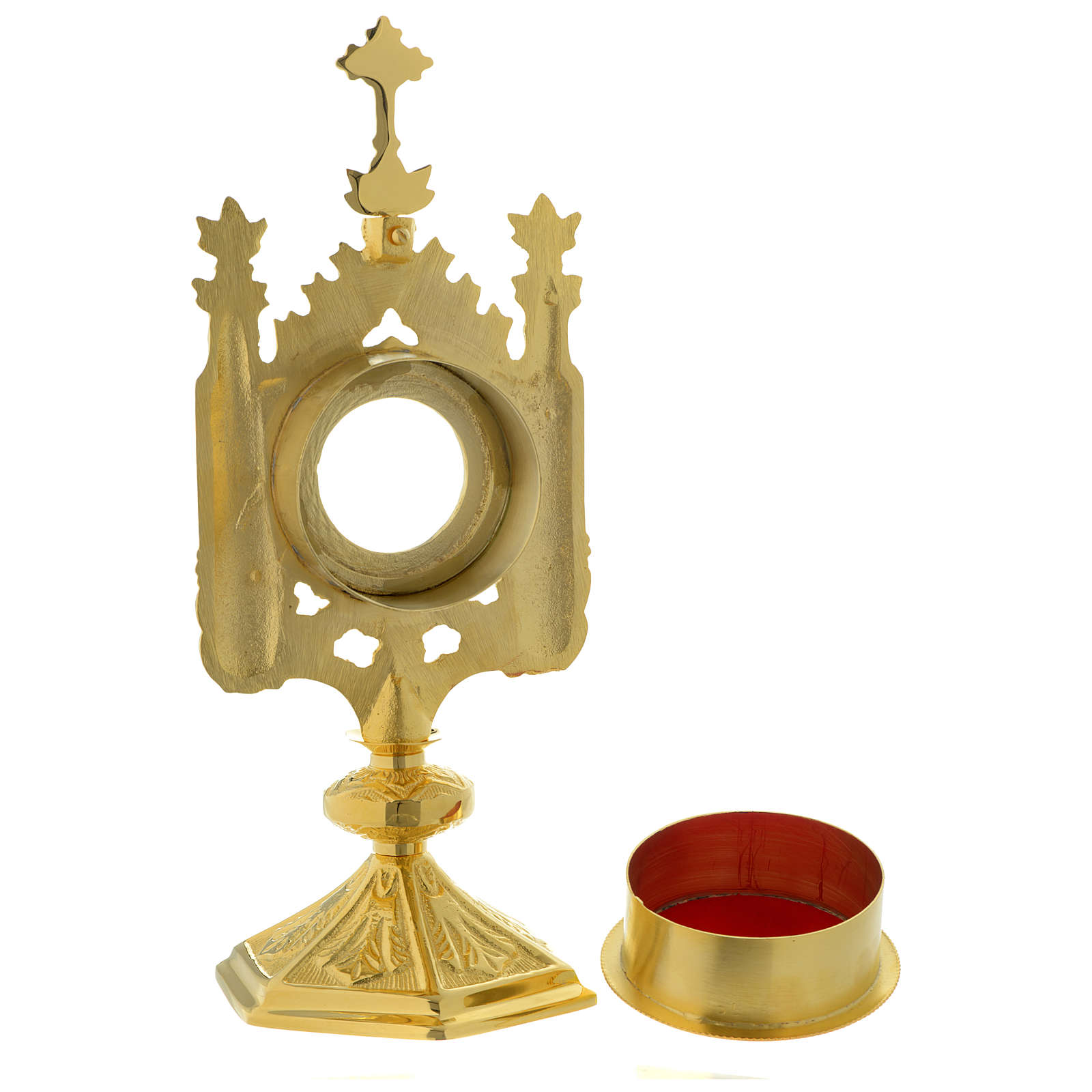 Reliquary in golden brass 31 cm | online sales on HOLYART.co.uk