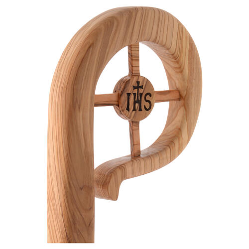 Báculo Pastoral Madera Olivo de Asís IHS latón dorado | venta online en ...
