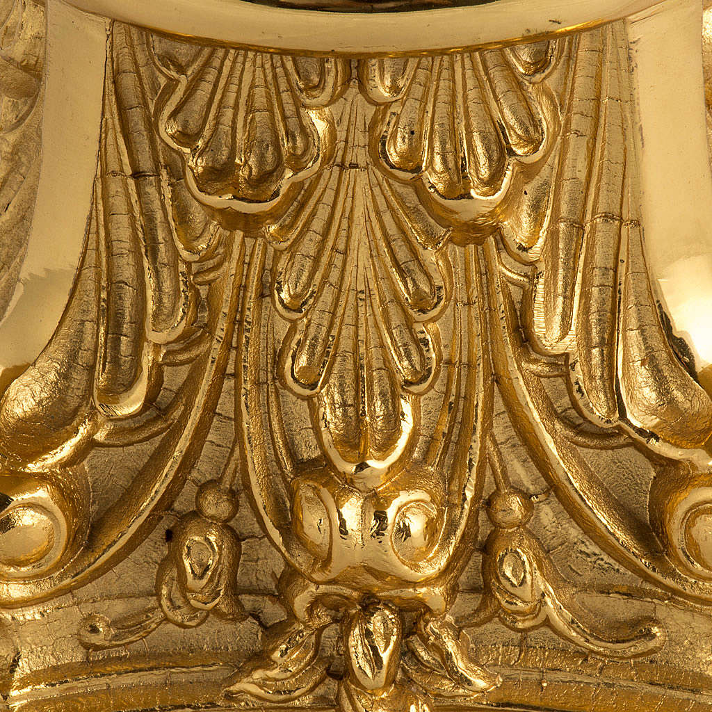 Candelabro bronce dorado base decorada | venta online en HOLYART