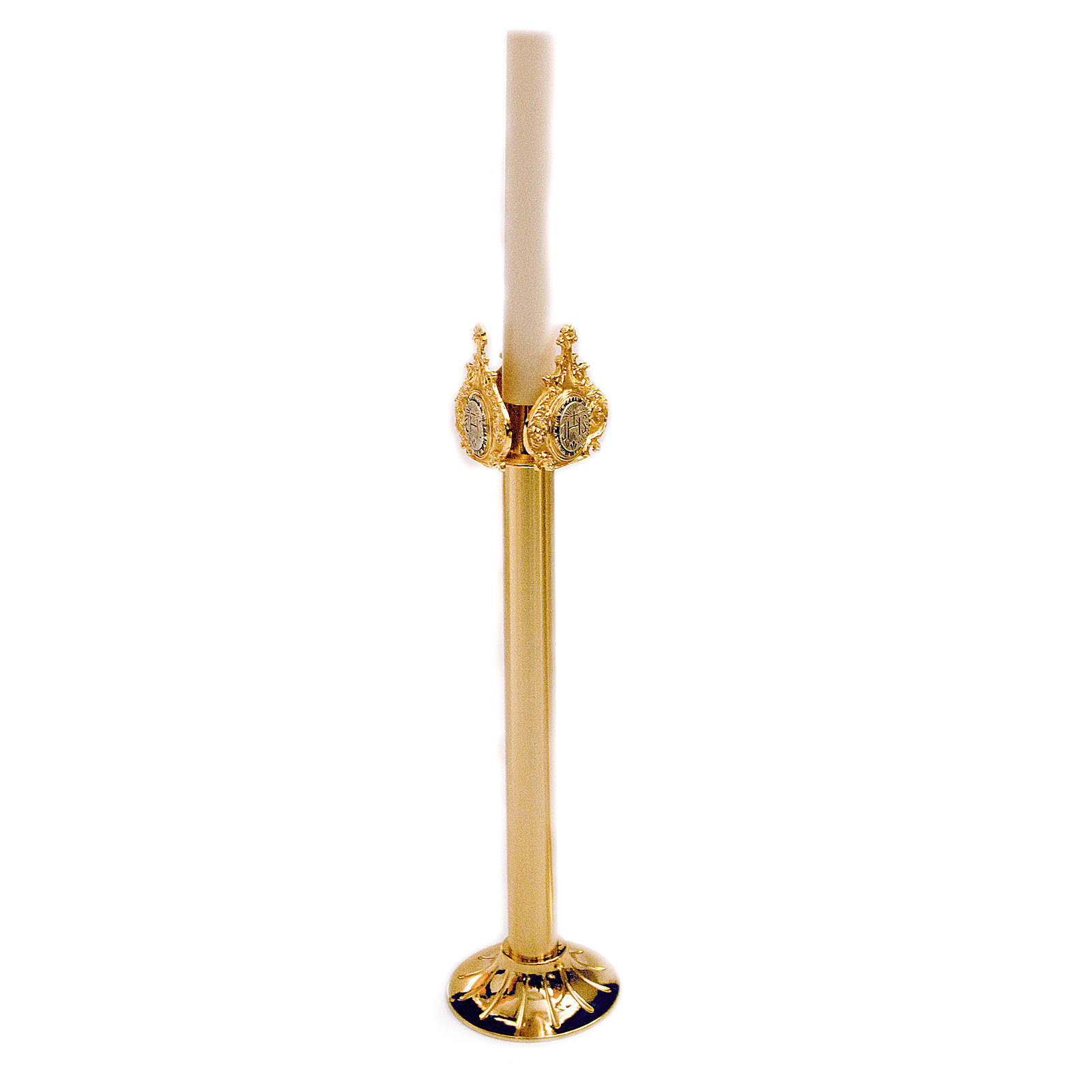Candelero procesional latón dorado fundido 54 cm | venta online en HOLYART