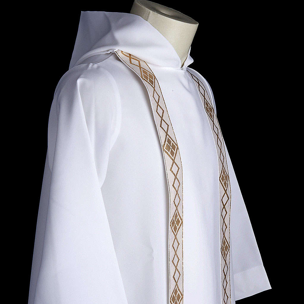 First communion alb scapular golden edges | online sales on HOLYART.co.uk