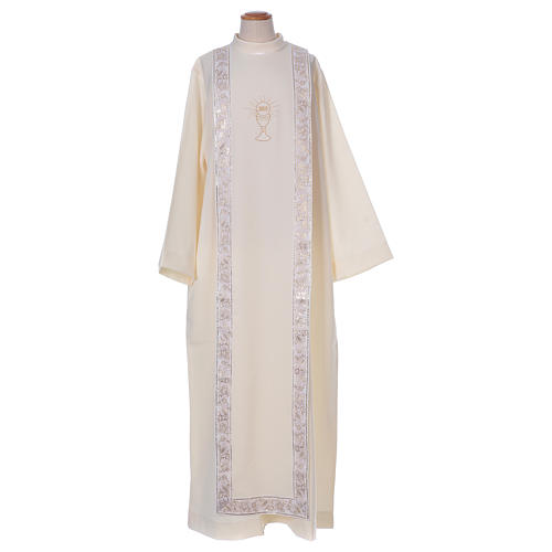Communion tunic with chalice embroidery and scapular edged | online ...