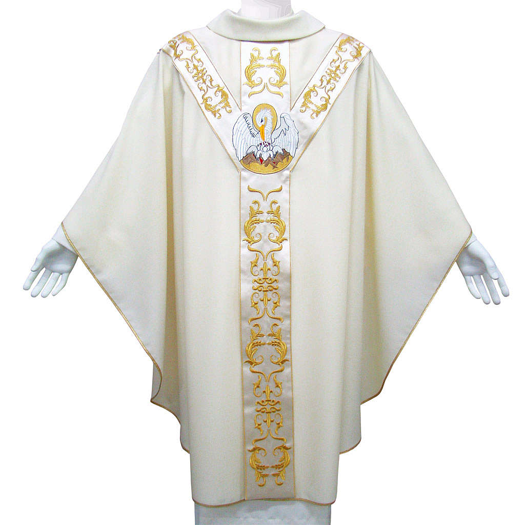 Catholic Chasuble in pure wool with Pelican symbol | online sales on ...