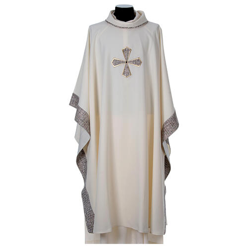 Monastic Chasuble in 100% polyester with inserts of fabric and ...