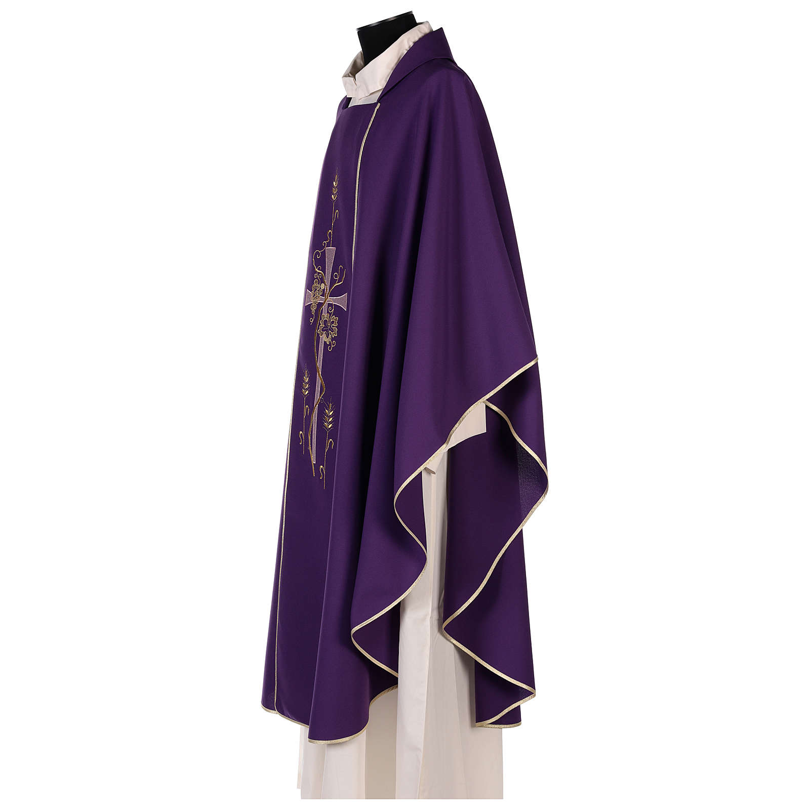 Kasel aus Polyester mit Mittelstab und Kreuz | Online Verfauf auf HOLYART