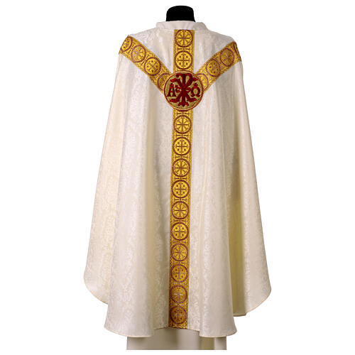 Semi-gothic chasuble with Christ monograms | online sales on HOLYART.co.uk
